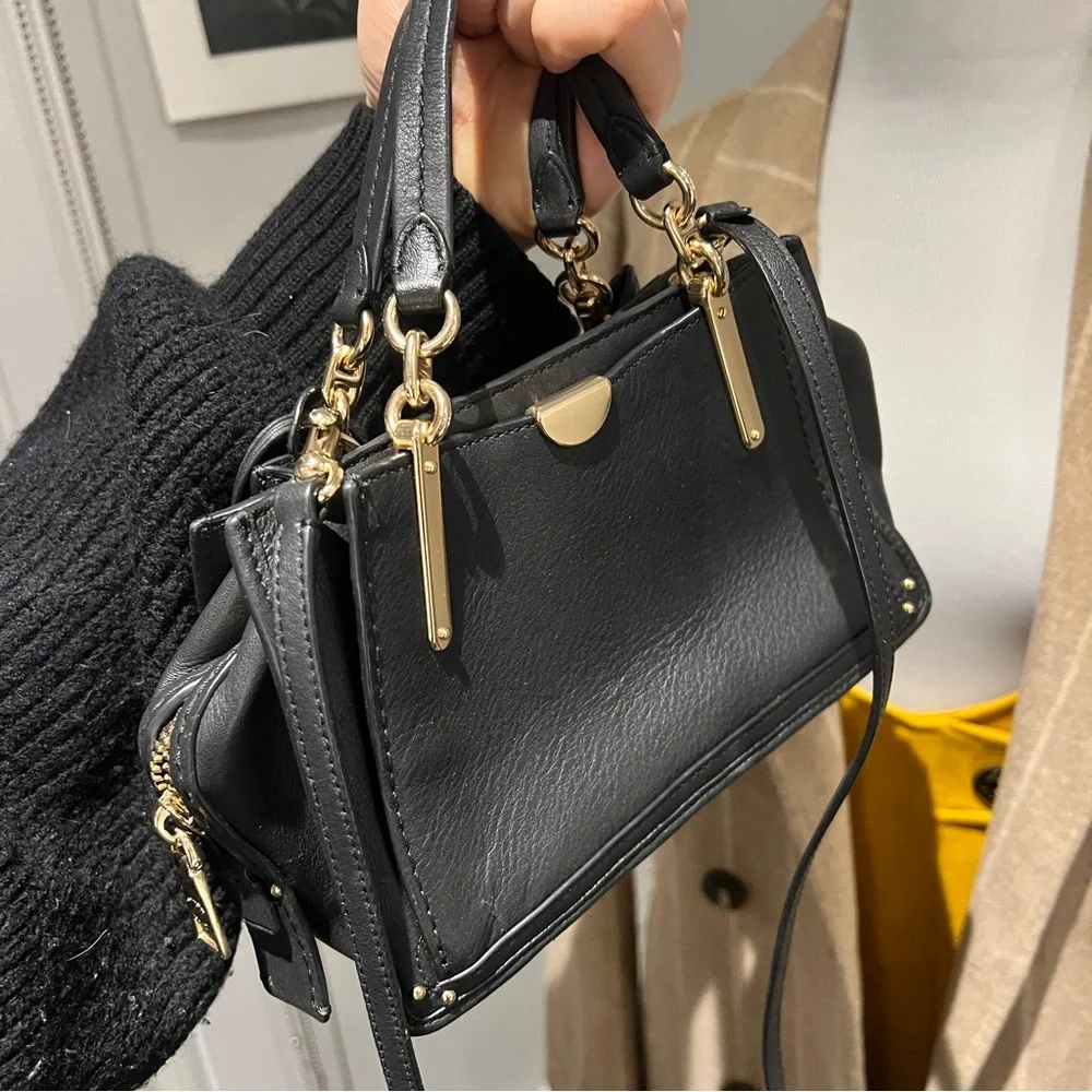 Coach | Bags | Coach Black Gold Leather Crossbody Bag | Poshmark